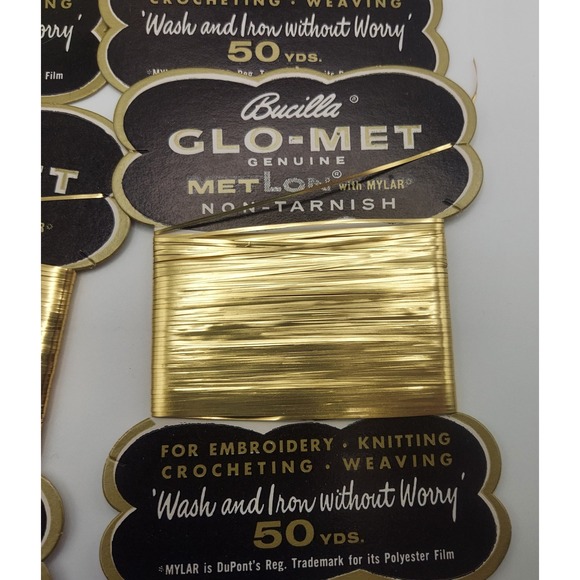 Bucilla | Art | Bucilla Glomet Metallic Gold Yarn Thread Embroidery ...